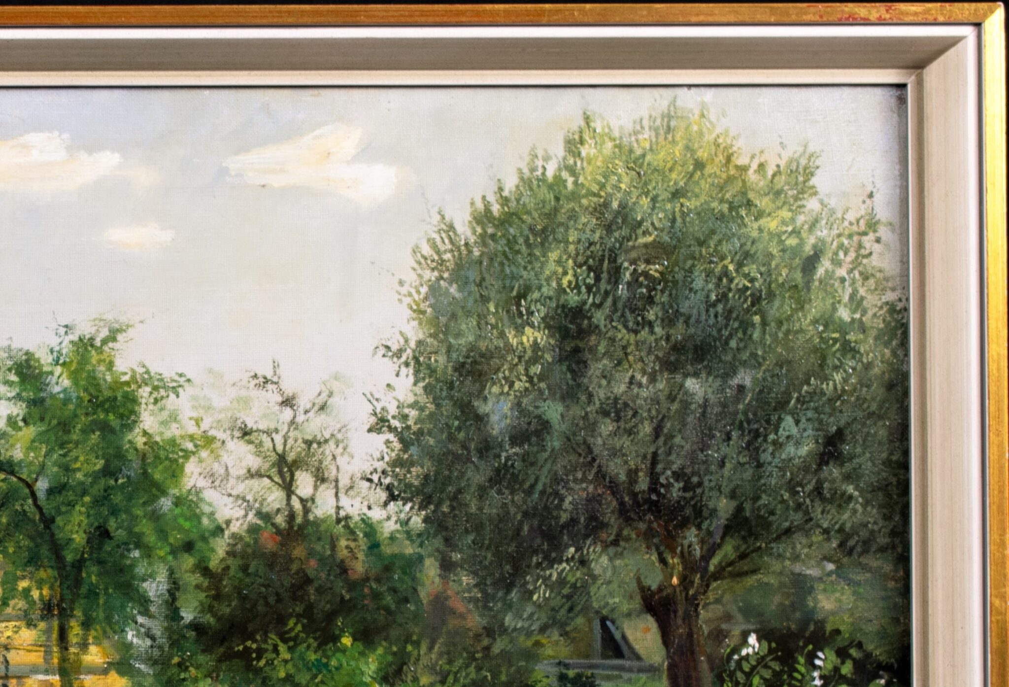 Oil Painting, German, Village scene, signed Rudolf Becker Heyer