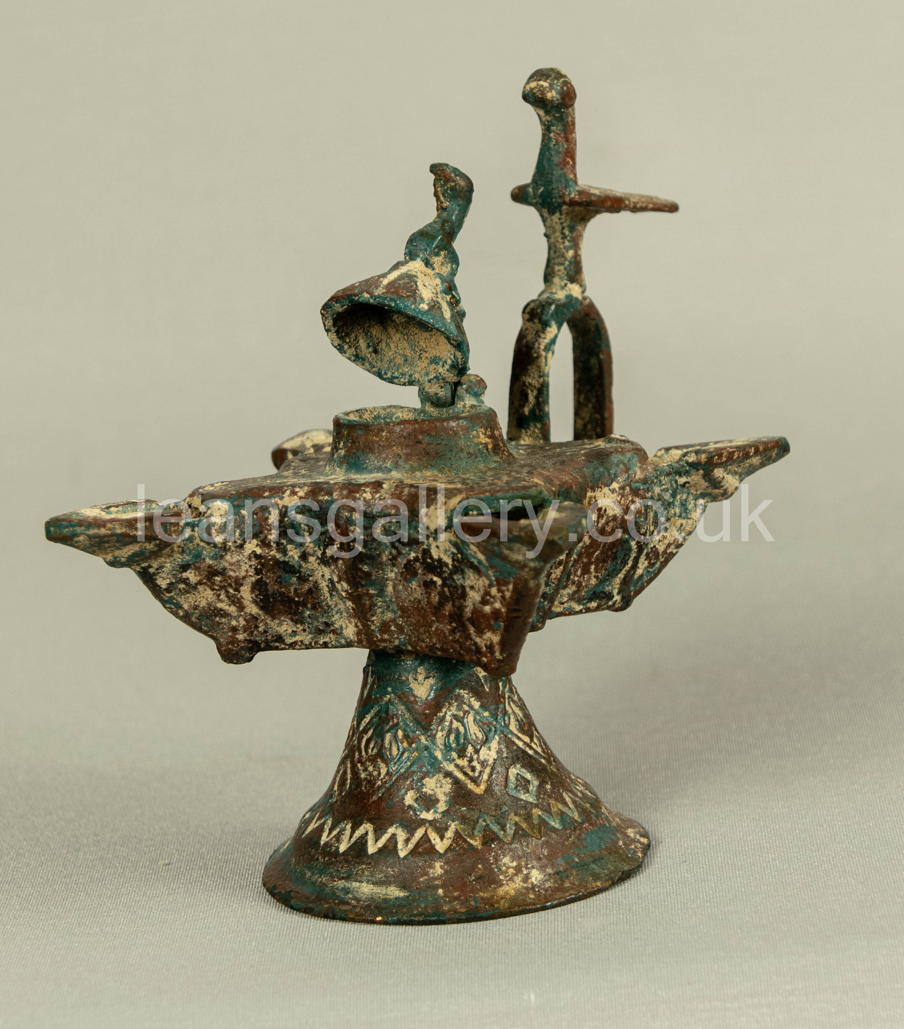 Persian Oil Lamp 14th Century Bronze